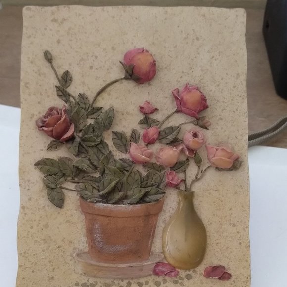 Source Unknown | Art | Slate Roses Rock Art Hand Painted | Poshmark